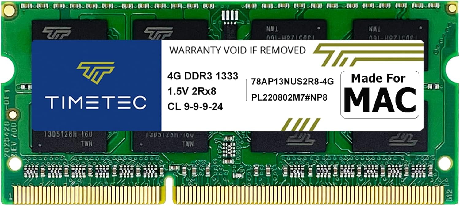 Timetec Hynix IC 4GB Compatible for Apple DDR3 1333MHz PC3-10600 SODIMM ...