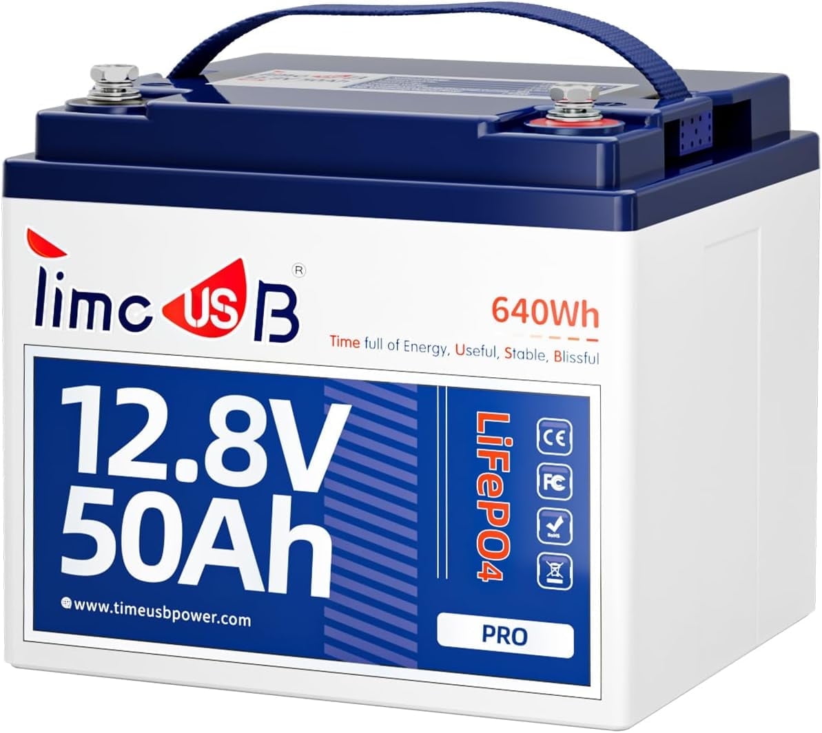 Timeusb 12V 50Ah Pro LiFePO4 Battery, 15000+ Deep Cycles, with Grade a ...