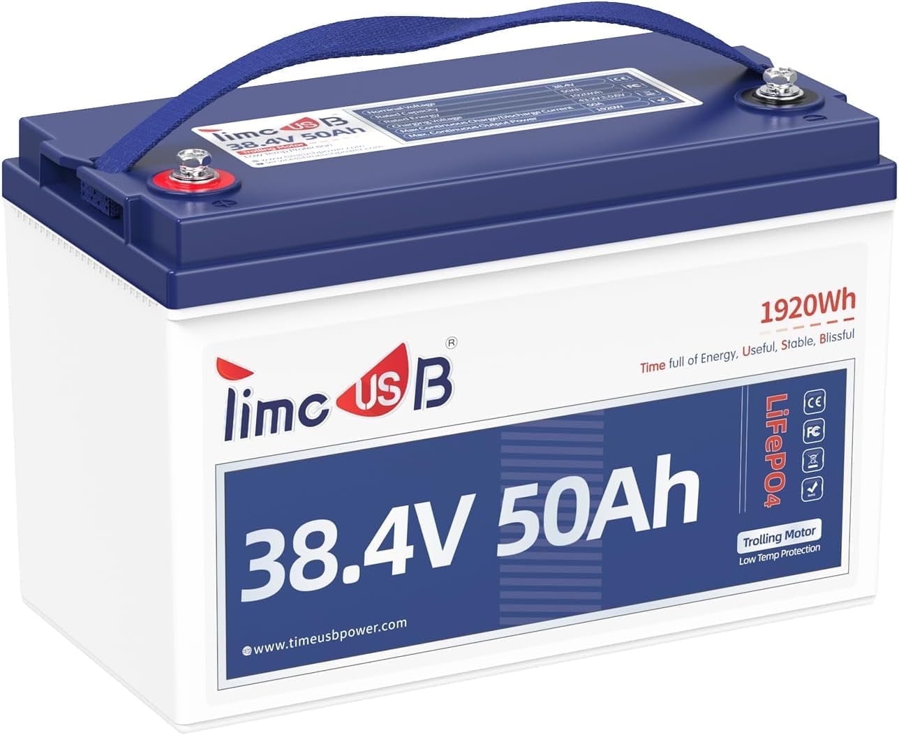 Timeusb 36V 50Ah Lithium Battery for Trolling Motor, Group 31, Up to ...