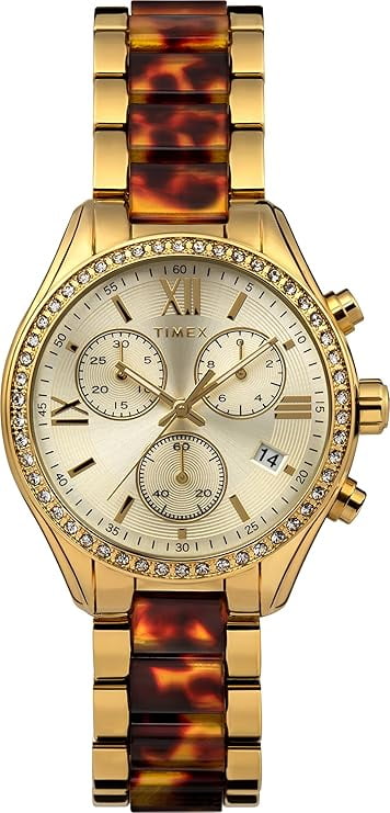 Timex Classic Chronograph Quartz Gold Dial Ladies Watch - Walmart.com