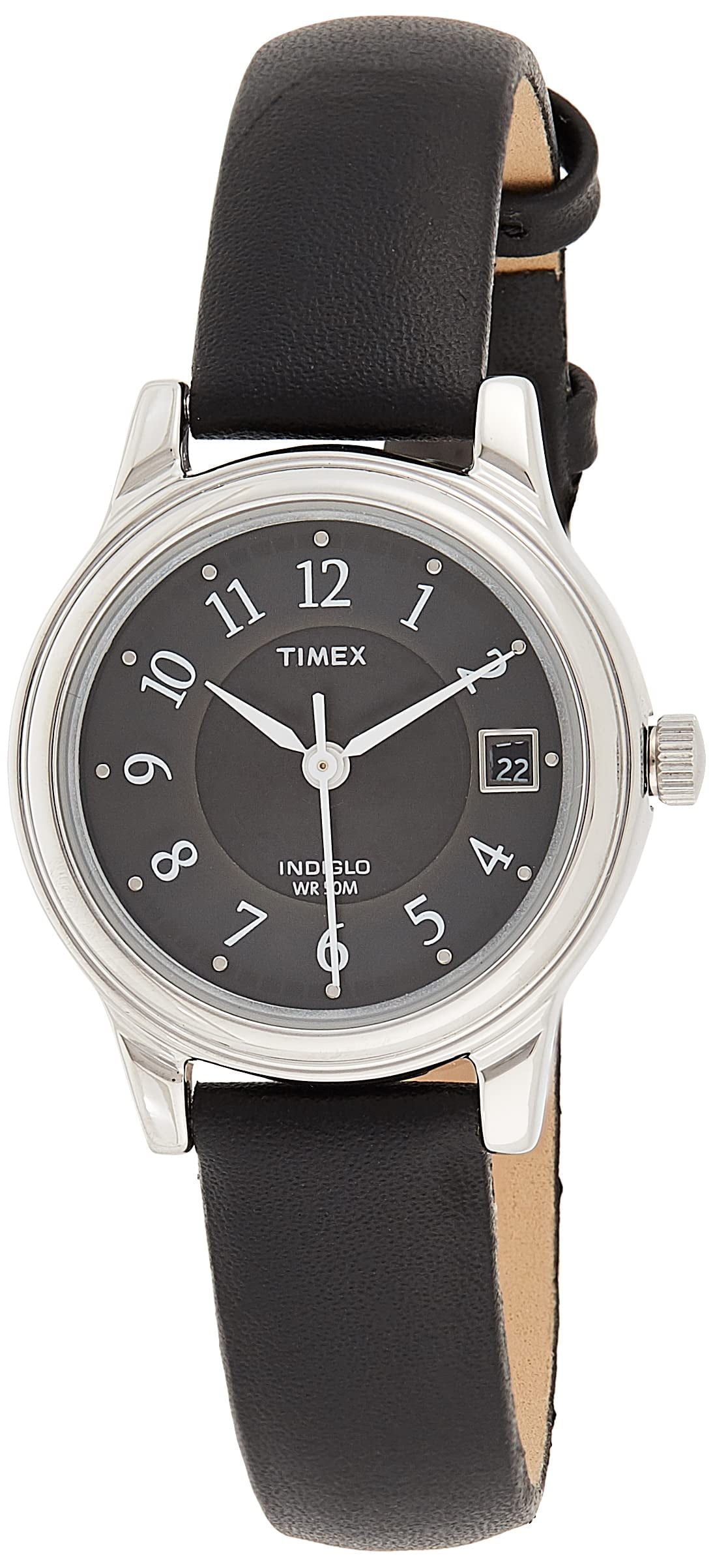 Timex Classic Ladies Black Leather Strap Watch - T29291PF - Walmart.com