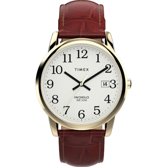 Timex Easy-to-read Gold-tone Brown Leather Strap Watch, TW2W95500 ...