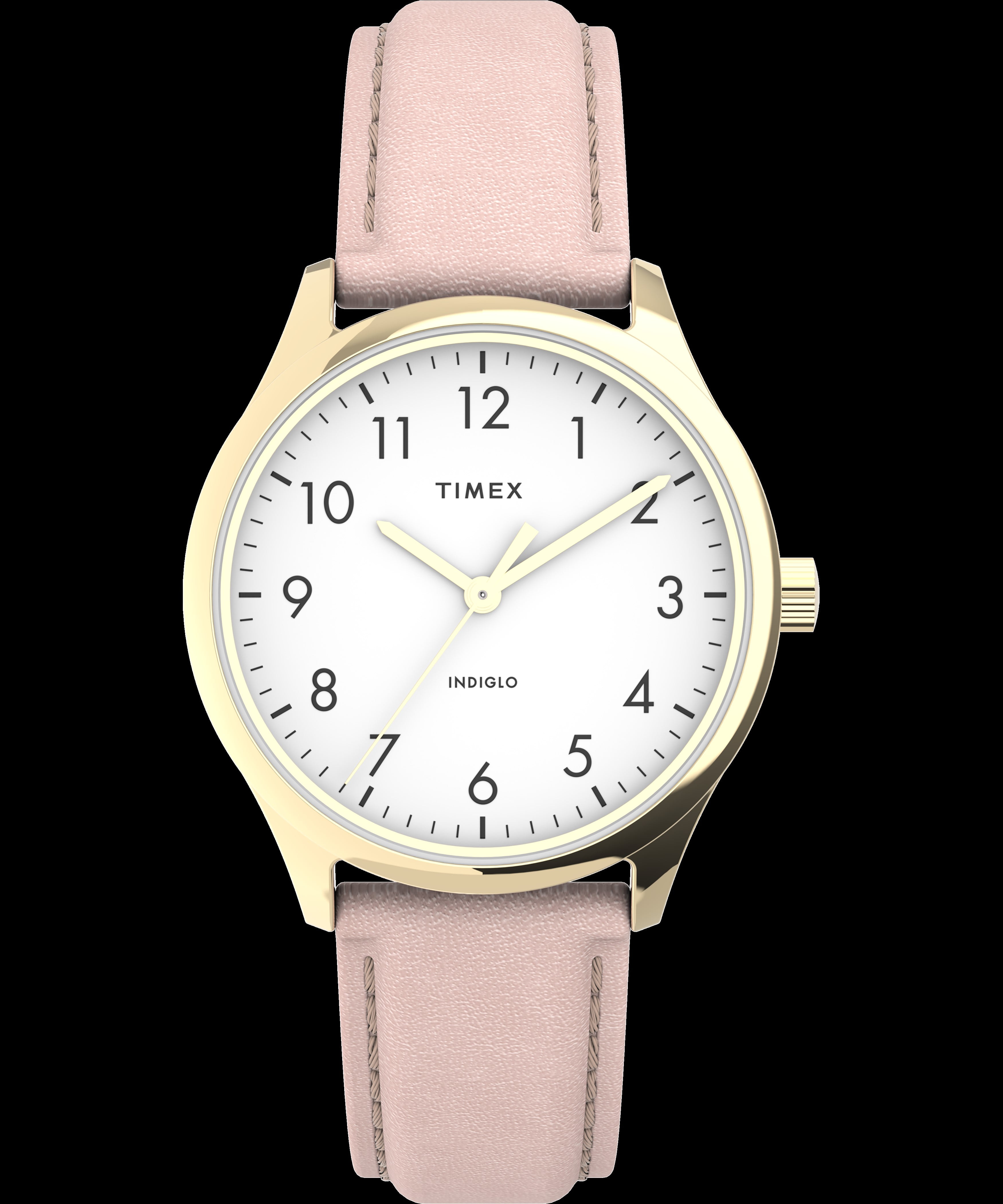 Timex Female 20 mm Leather Wristwatch, Pink, (TW2U29800) - Walmart.com