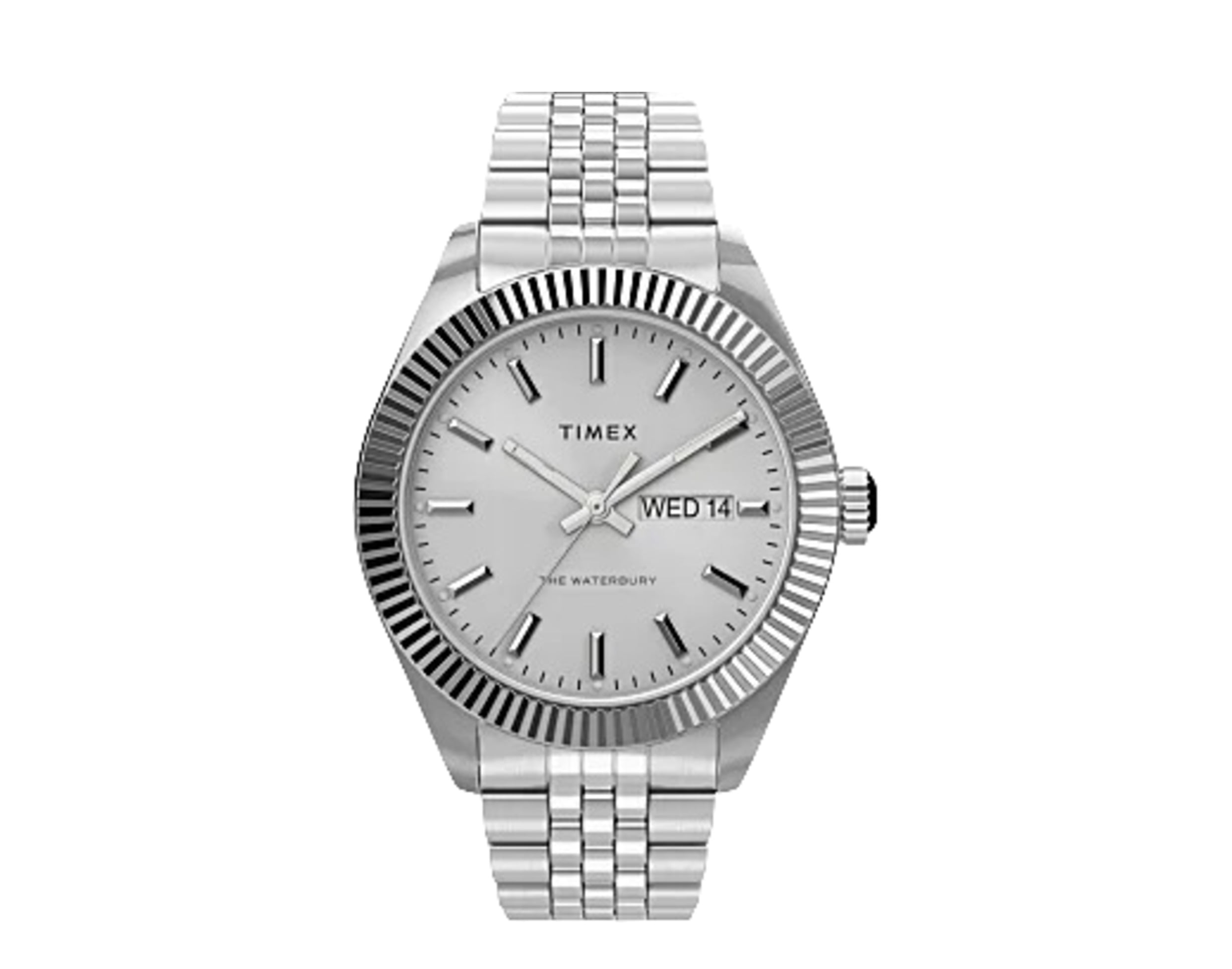 Timex Legacy Day-Date 41mm Silver-Tone Mens Watch - Walmart.com