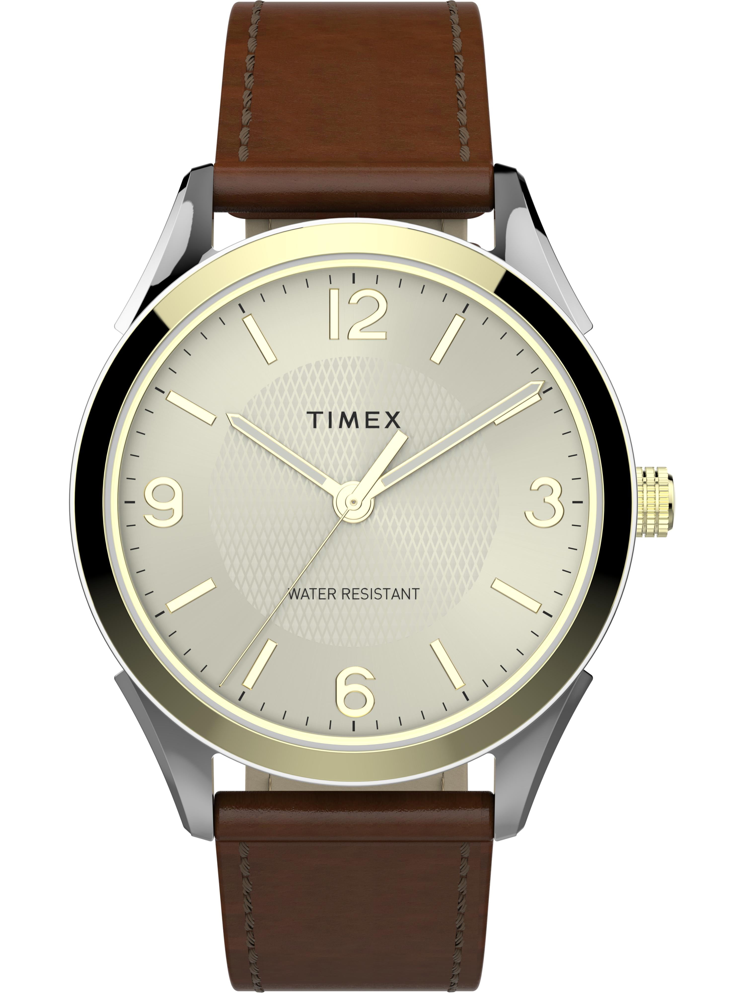Timex Men's Briarwood 40mm Brown/Two-Tone Leather Strap Watch - Walmart.com