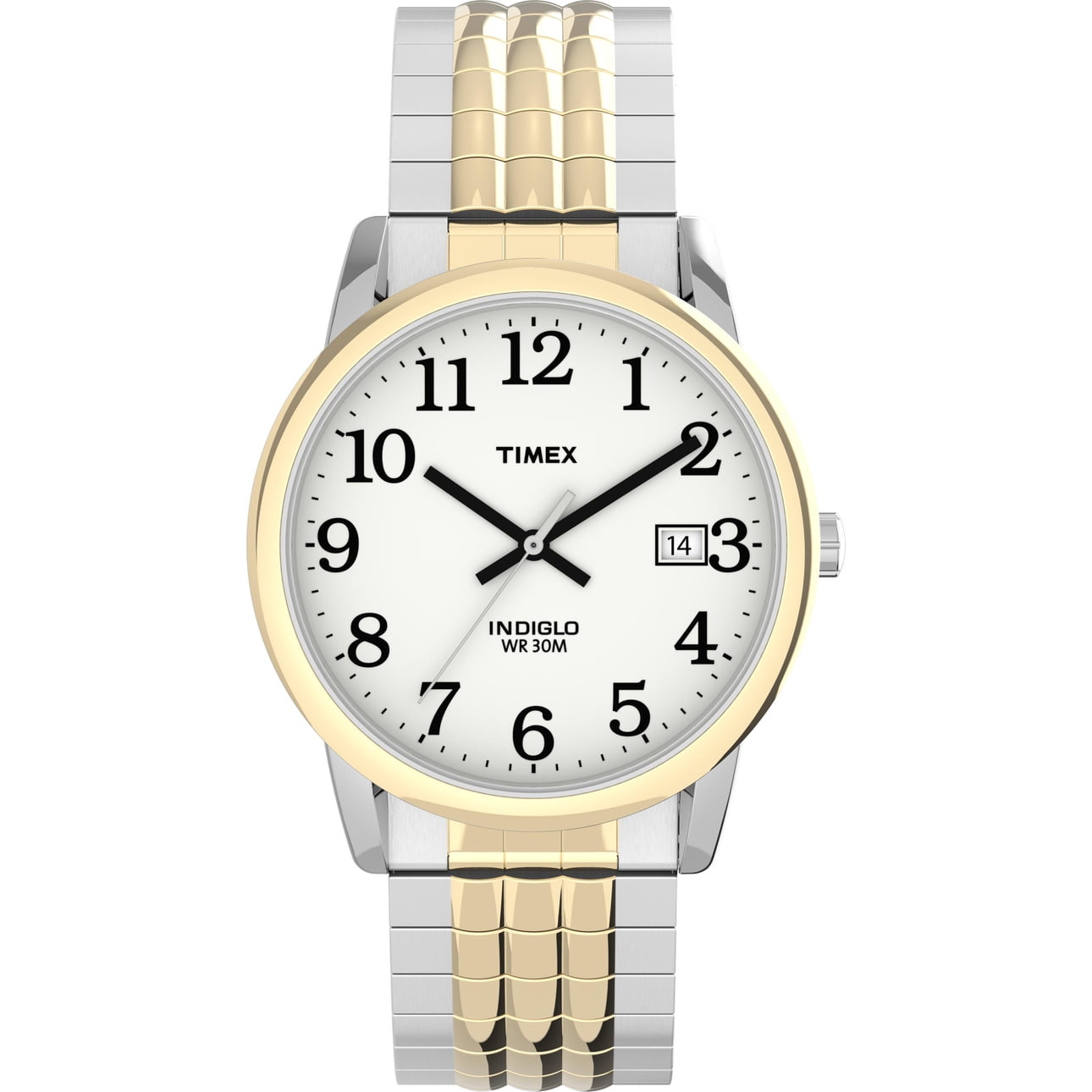 Timex Men's Easy Reader 35mm Perfect Fit Watch – Two-Tone Case White ...