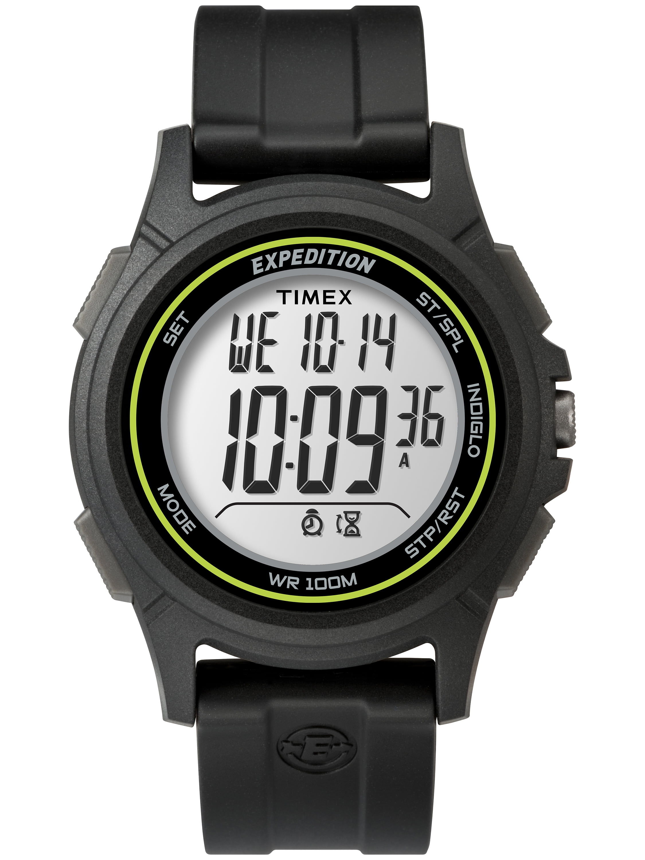 Timex Men's Expedition Baseline Digital CAT Black/Green Watch, Resin ...
