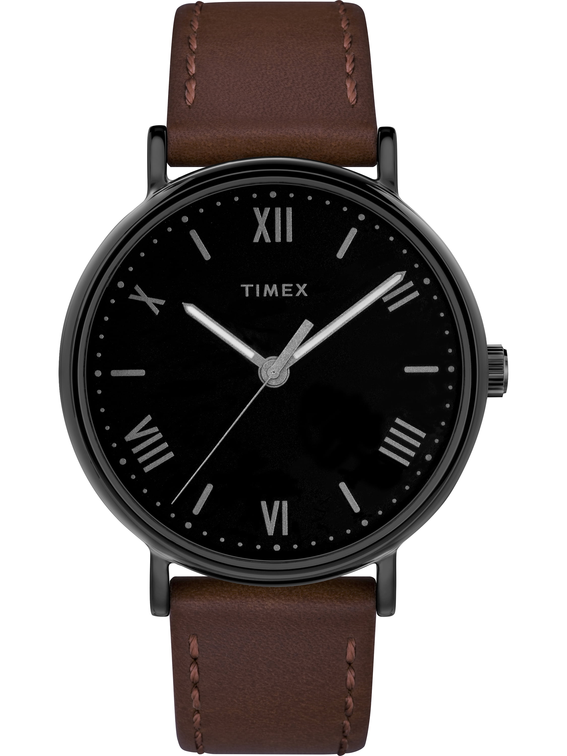 Timex Men's Southview 41 Brown/Black Watch, Leather Strap - Walmart.com