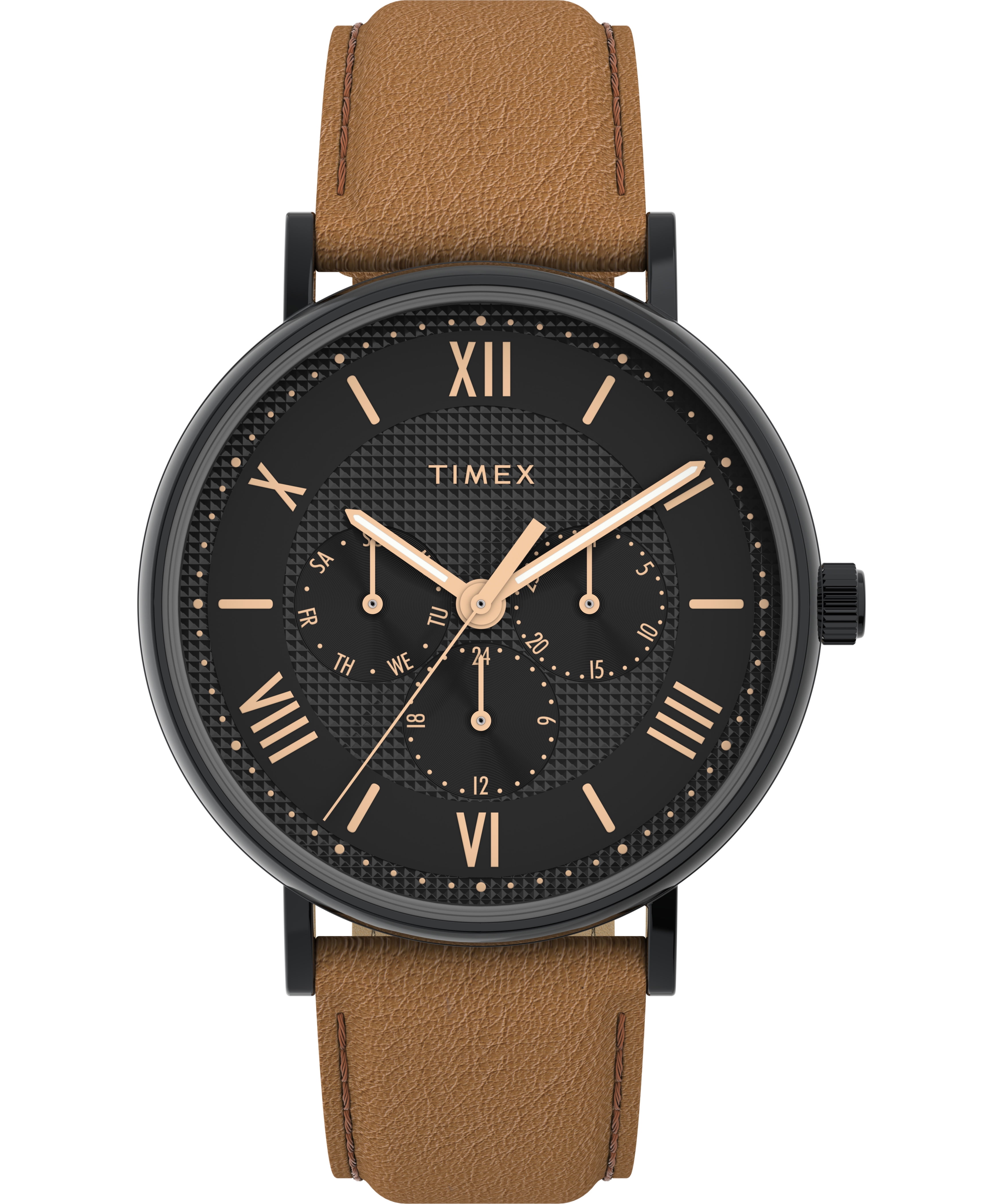Timex Men's Southview 41mm Watch - Tan Strap Black Dial Black Case ...