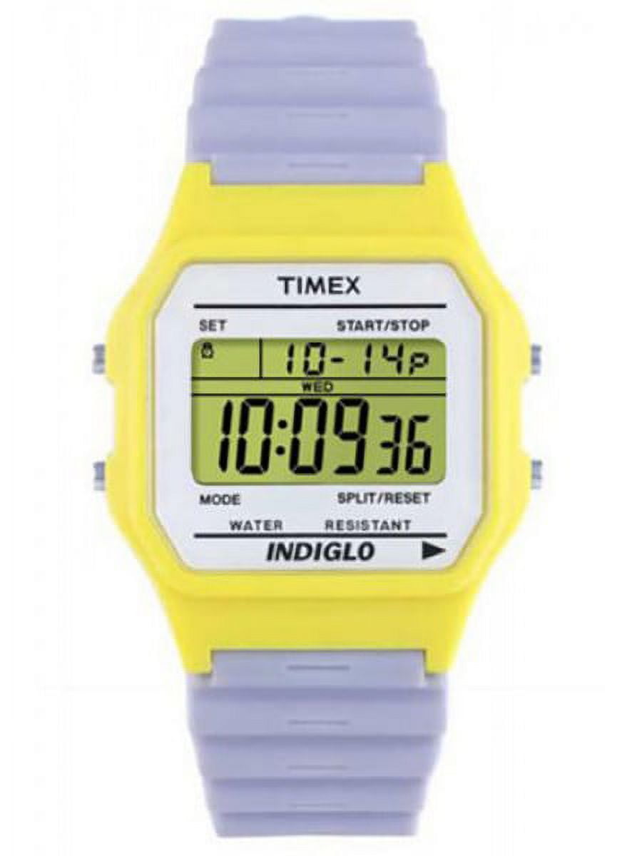 Timex Men's Watch T2N095 White Rubber Sport 30 M - Walmart.com