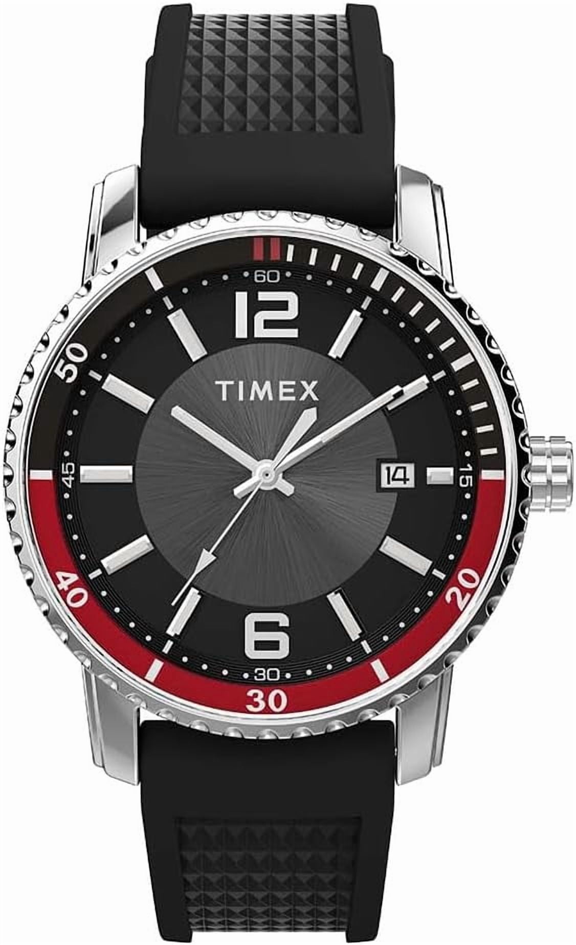Timex Trend 41mm Black Silicone Strap Mens Watch - Walmart.com