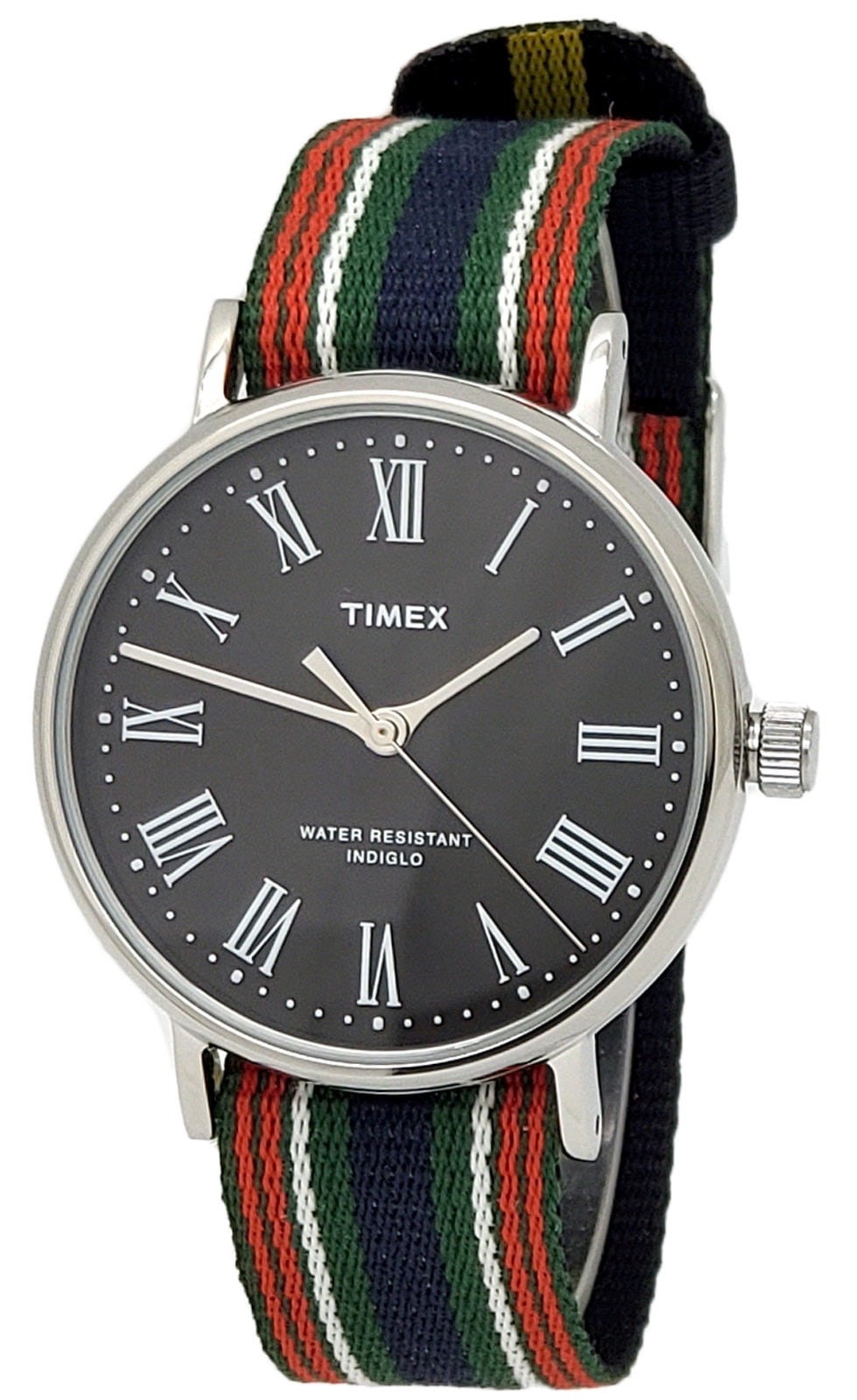 Timex Original ABT541 Men's Black Analog Watch Nylon Slip Thru Strap ...