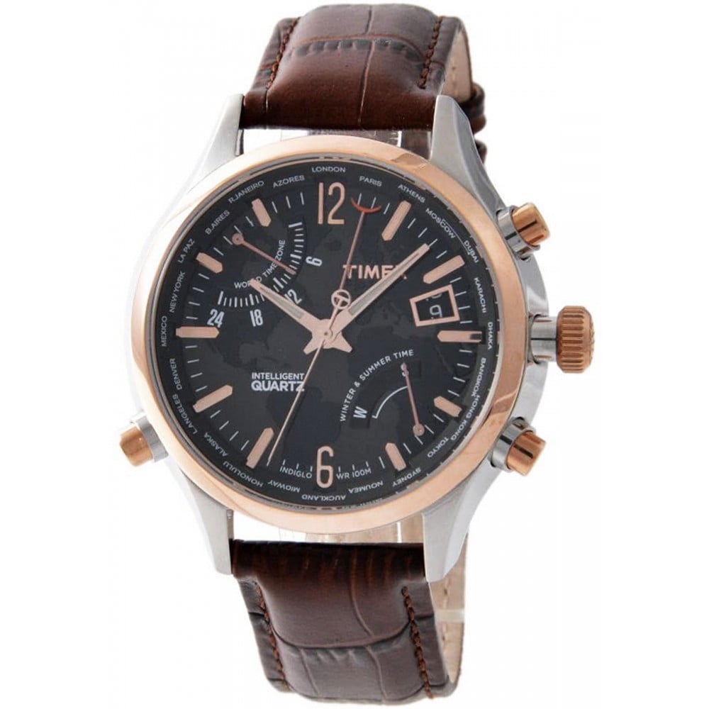 Timex T2N942 Intelligent Quartz Men's World Time Watch - Walmart.com