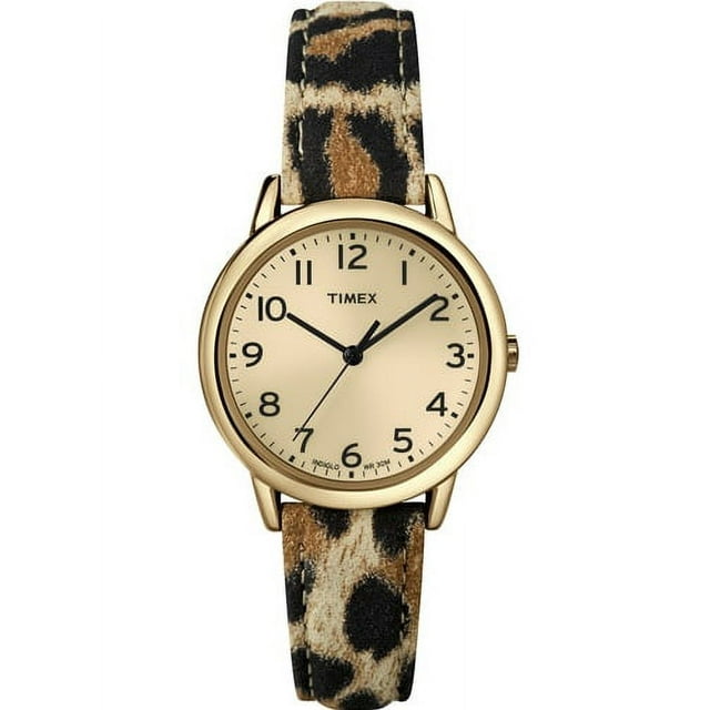 Timex T2N966 Elevated Classics Watch Leopard Print Band - Walmart.com