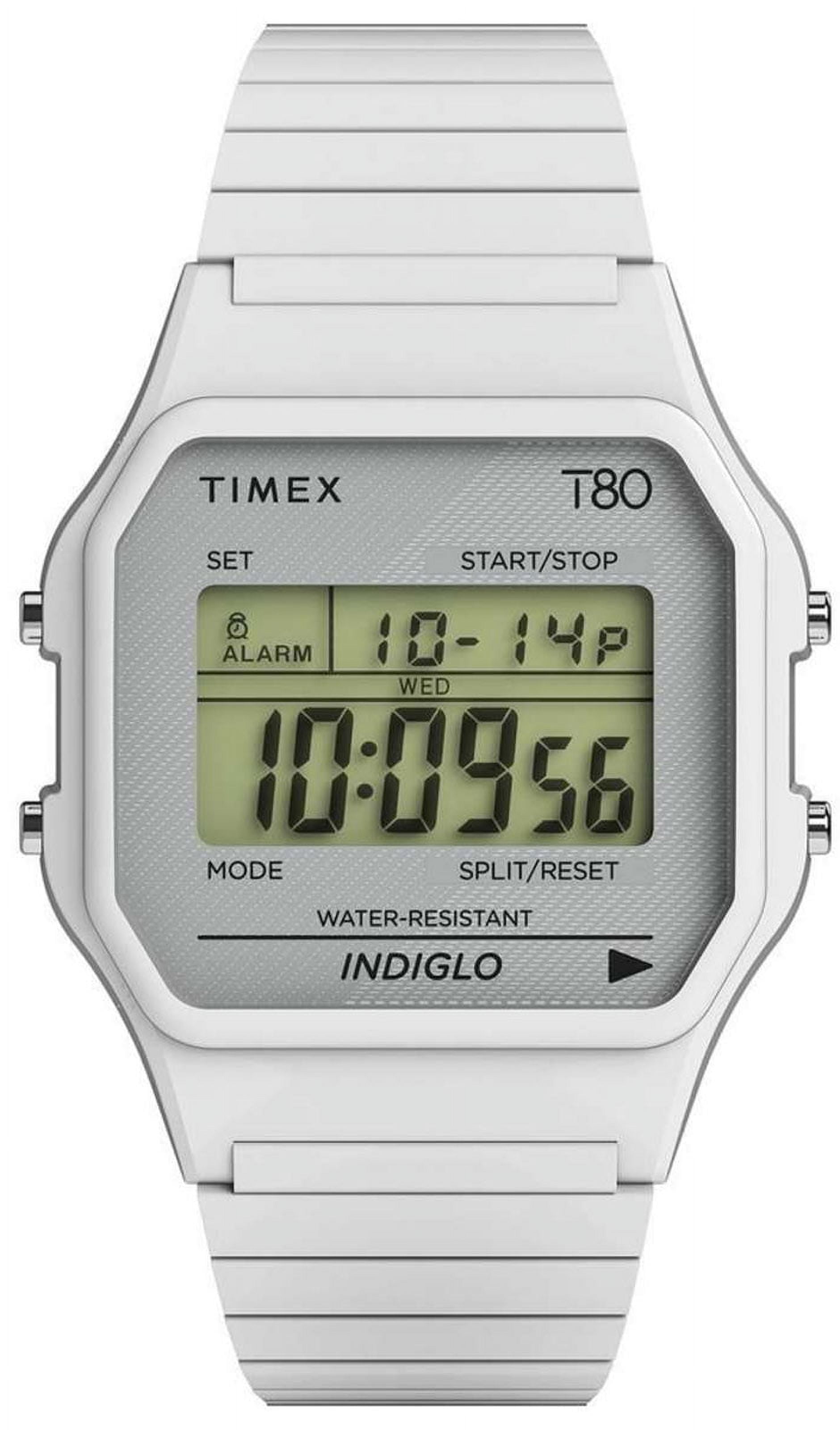 Timex T80 TW2U93700 Unisex Digital Chronograph Watch White Expansion ...