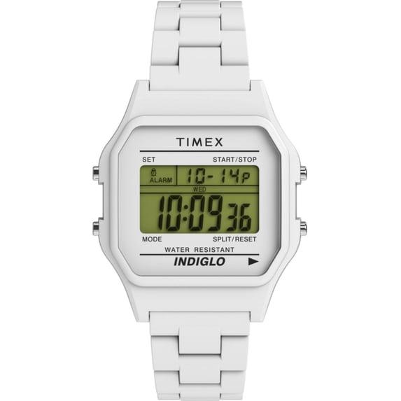 Timex T80 36mm Digital White Unisex Watch - Walmart.com