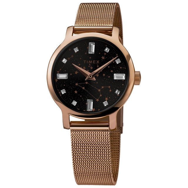 Timex TW2V52100 Transcend Celestial Women's Analog Watch Rose Gold-Tone ...