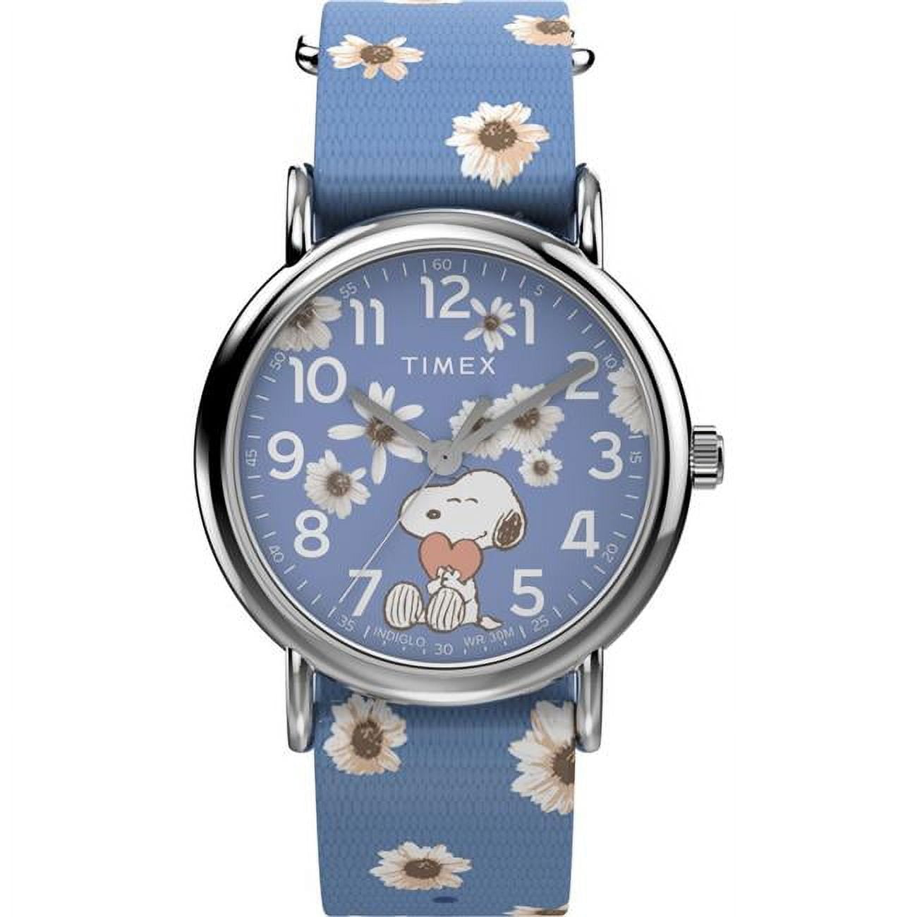 Timex TW2W33300 Women's Peanuts Floral 38mm Fabric Strap Watch ...