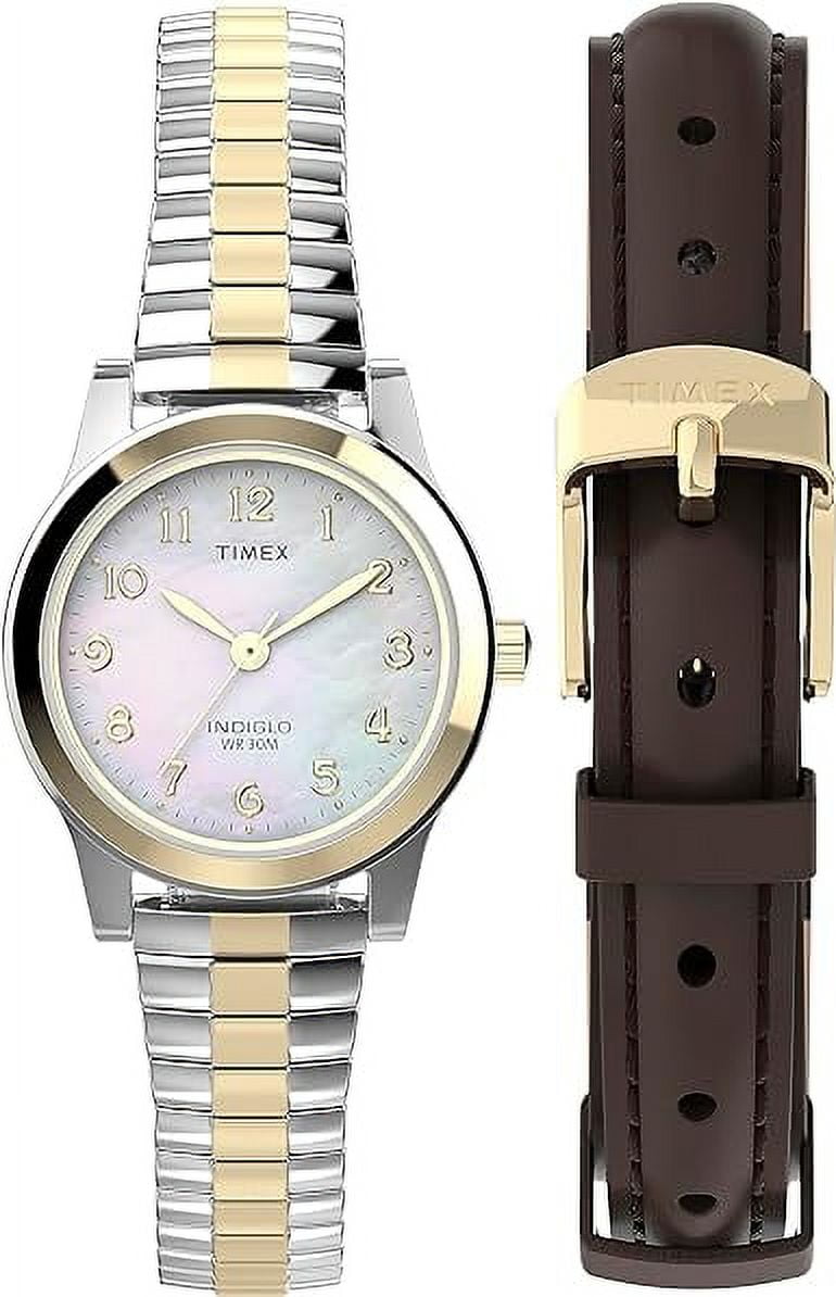 Timex TWG063400 Two-Tone Expansion Band Mother of Pearl Dial Watch ...