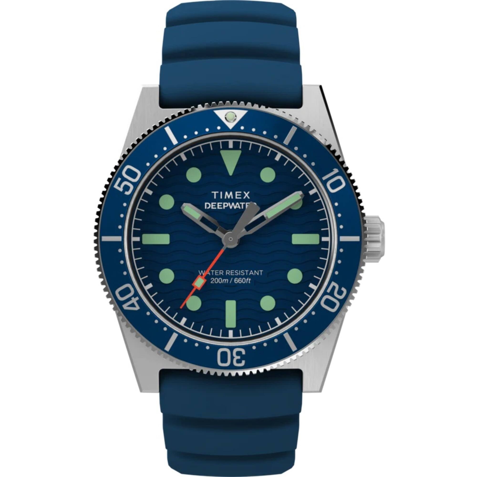 Timex Tw2W74600 Men's Deepwater Reef 200 Blue Dial Strap Watch ...