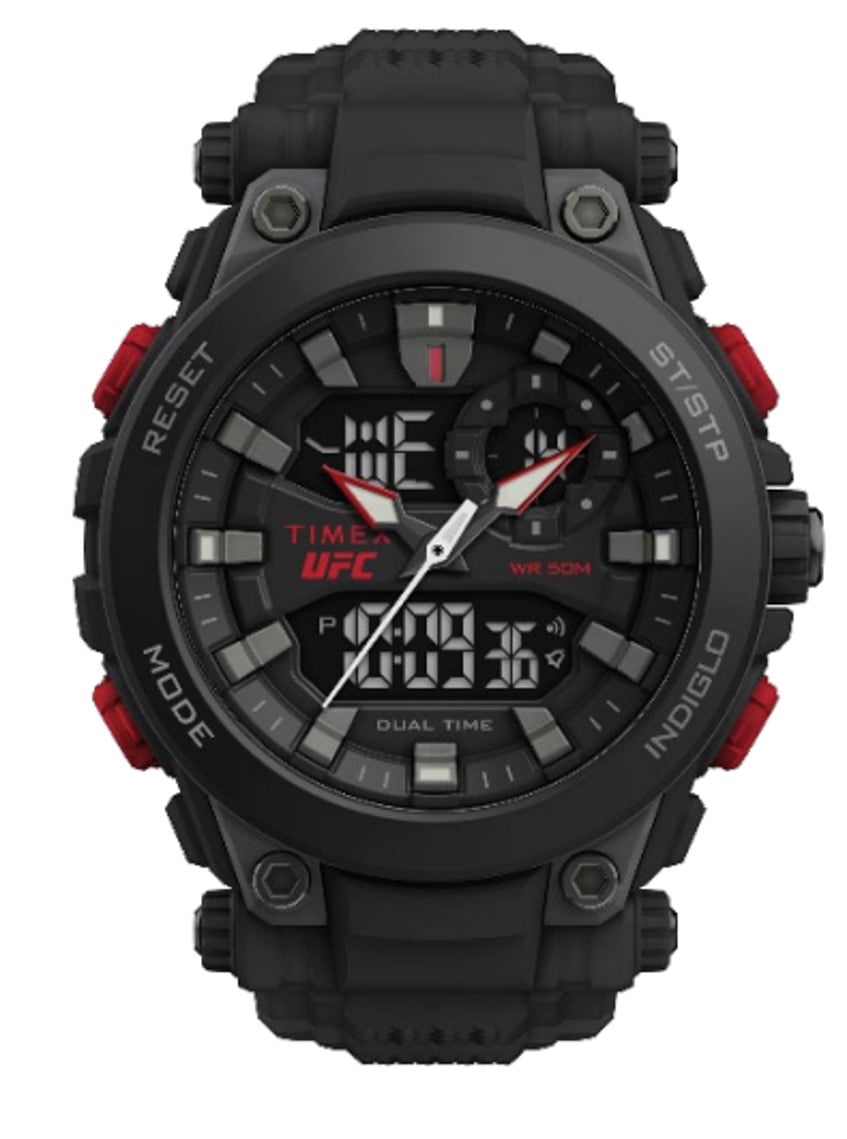 Timex UFC Men's Impact 50mm Watch - Black Strap Black Dial Black Case ...