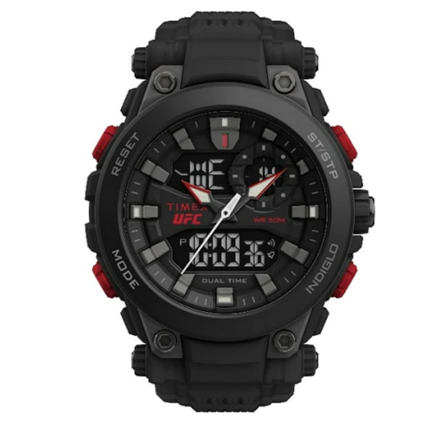 Timex UFC Men's Impact 50mm Watch - Black Strap Black Dial Black Case ...