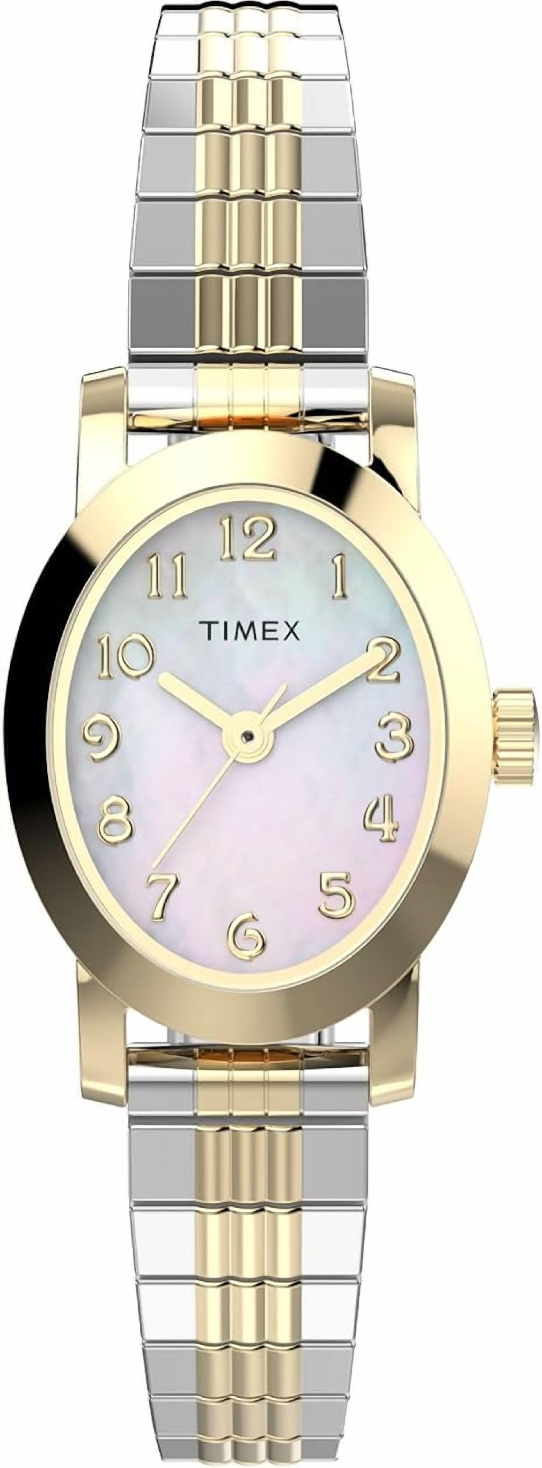 Timex Women's Cavatina 18mm Watch - Two-Tone Expansion Band Mother of ...