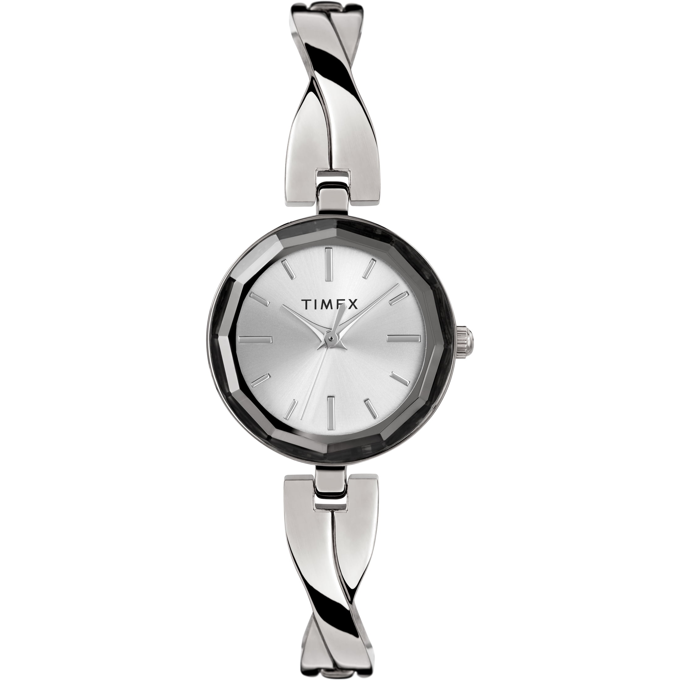 Timex Women's Dress Faceted Crystal 26mm Watch – Silver-Tone with ...