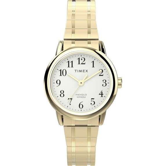 Timex Women's Easy Reader Gold tone case Gold Exp Band - Walmart.com