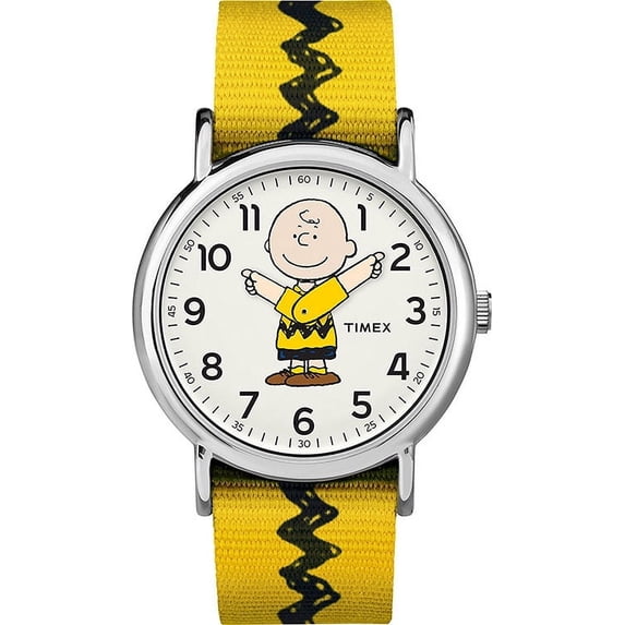 Timex x Peanuts Unisex Weekender 38mm Watch – Charlie Brown with Yellow ...