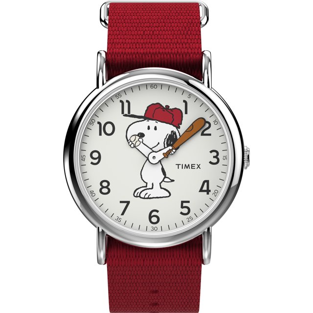 Timex x Peanuts Unisex Weekender 38mm Watch – Snoopy with Red Fabric ...