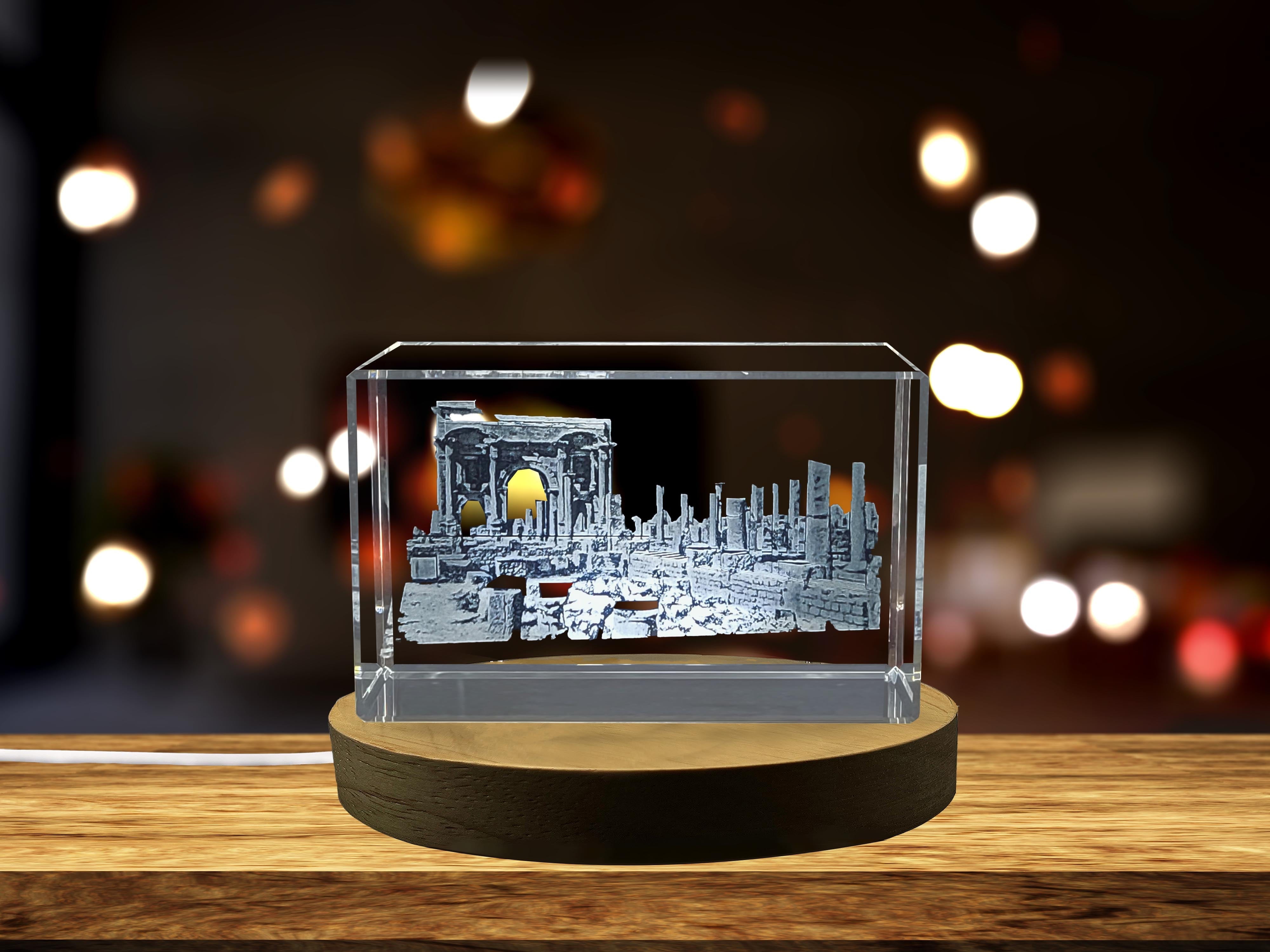 Timgad 3D Engraved Ancient Roman Ruins Crystal Gift - Walmart.com
