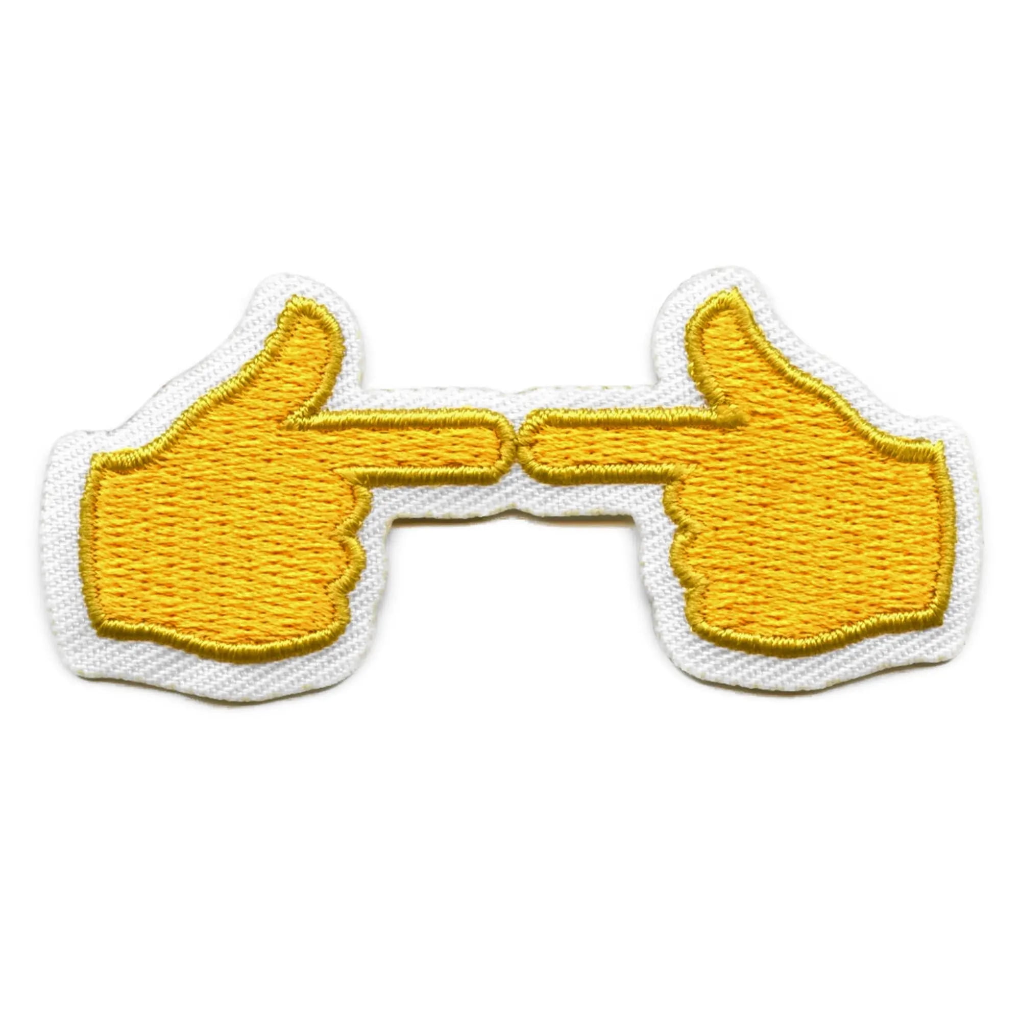 Timid Fingers Shy Emoji Patch Bashful Hand Sign Embroidered Iron On ...