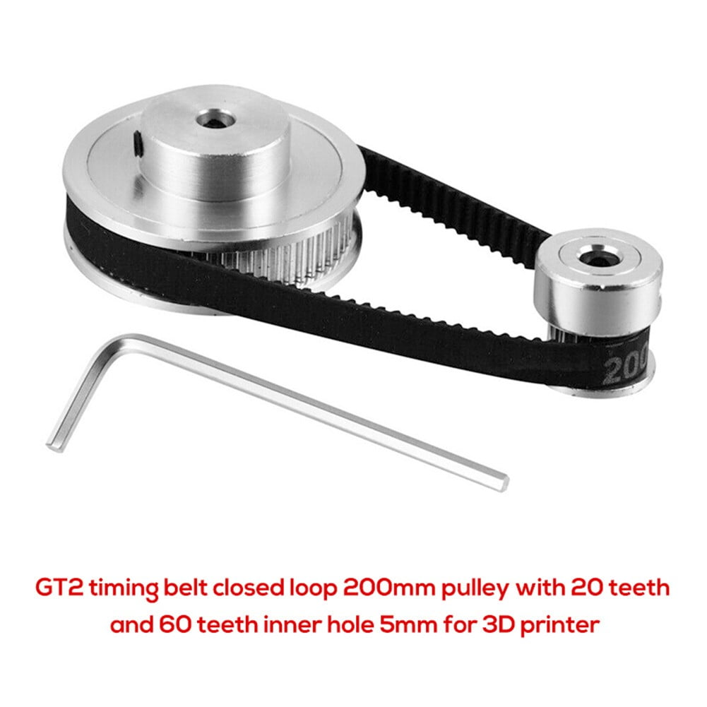 Timing Belt Closed Loop 200Mm Pulley 20 Teeth And 60 Teeth Inner Hole ...