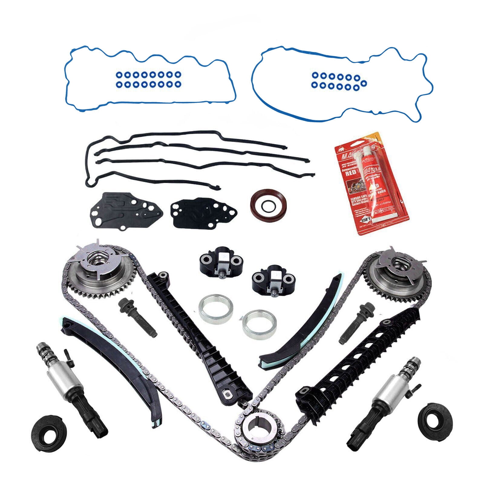 Timing Chain Kit+Cam Phasers+VVT Valves For 5.4L Triton 3V Ford F150 ...