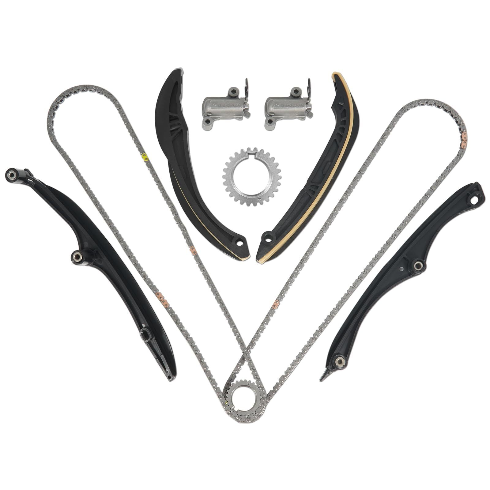 Timing Chain Kit with Tensioner Guide Rail Crank Sprocket Shaft ...