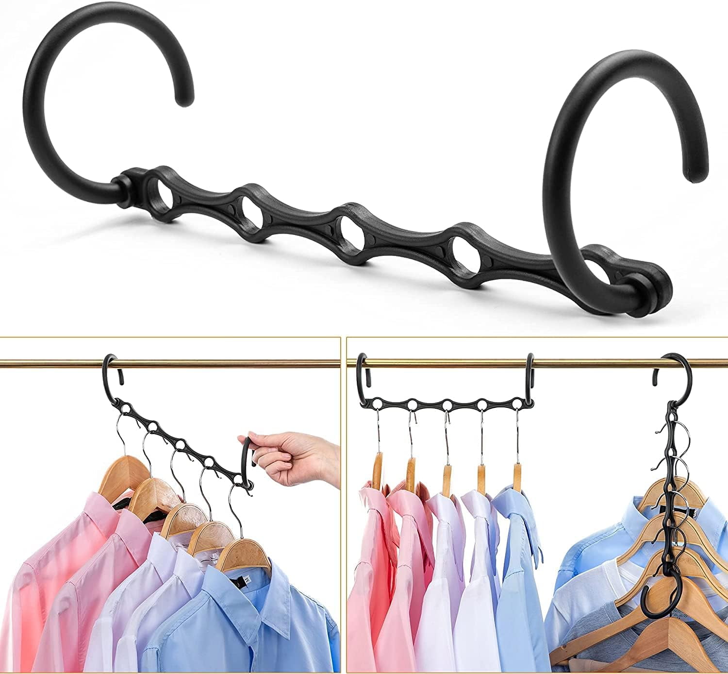 Timirog Space Saving Hangers Closet Organizers, Plastic Magic Hangers ...