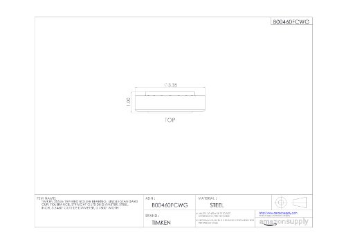 Timken 25526 Tapered Roller Bearing, Single Cup, Standard Tolerance ...