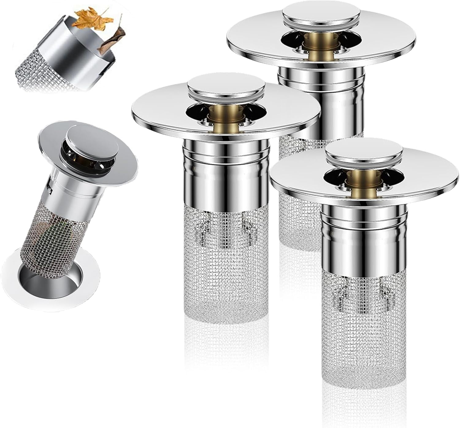 Timnamy Drain Filter, Kouglh Pop up Sink Drain Strainer Bathroom ...