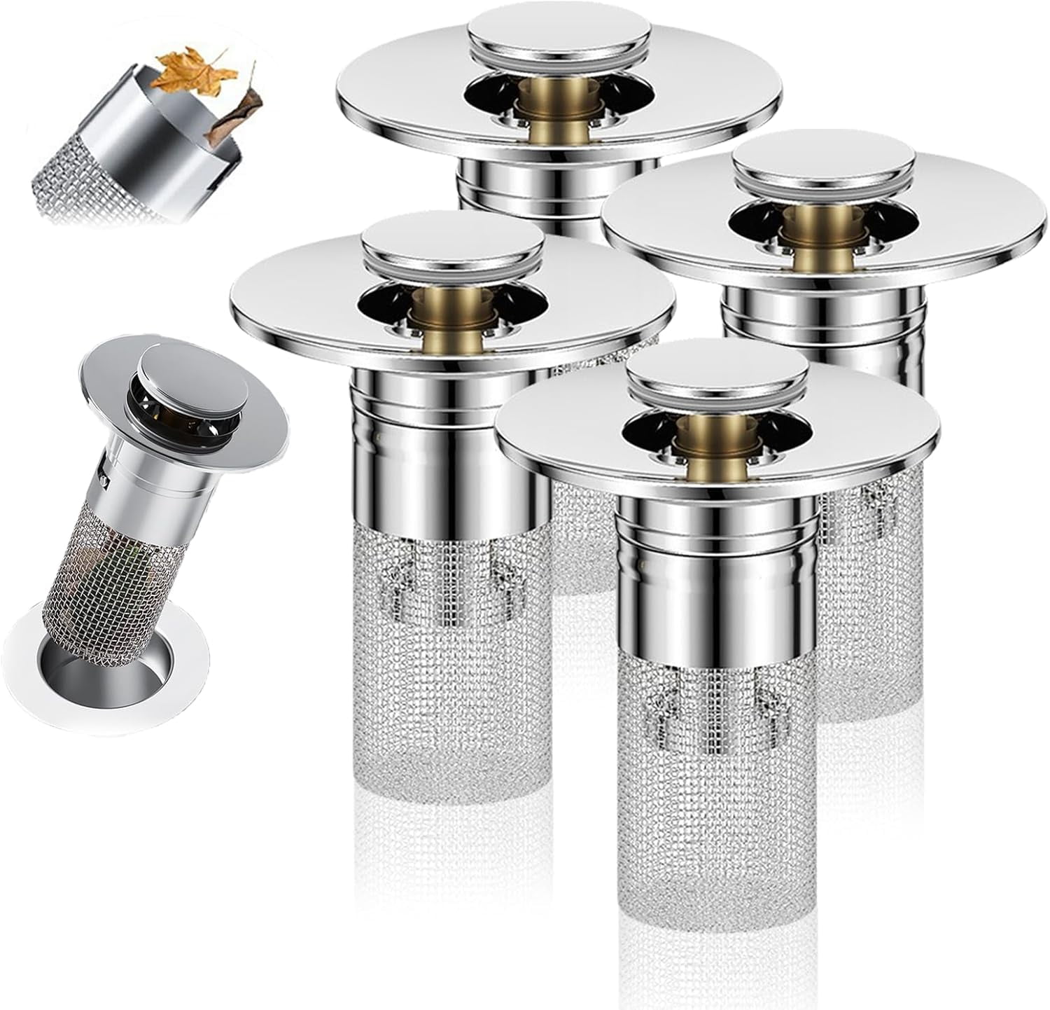 Timnamy Drain Filter, Kouglh Pop up Sink Drain Strainer Bathroom ...