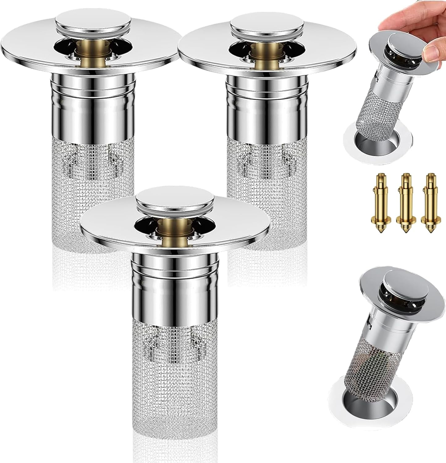 Timnamy Drain, Timnamy Sink Strainer, Universal Stainless Steel Drain ...