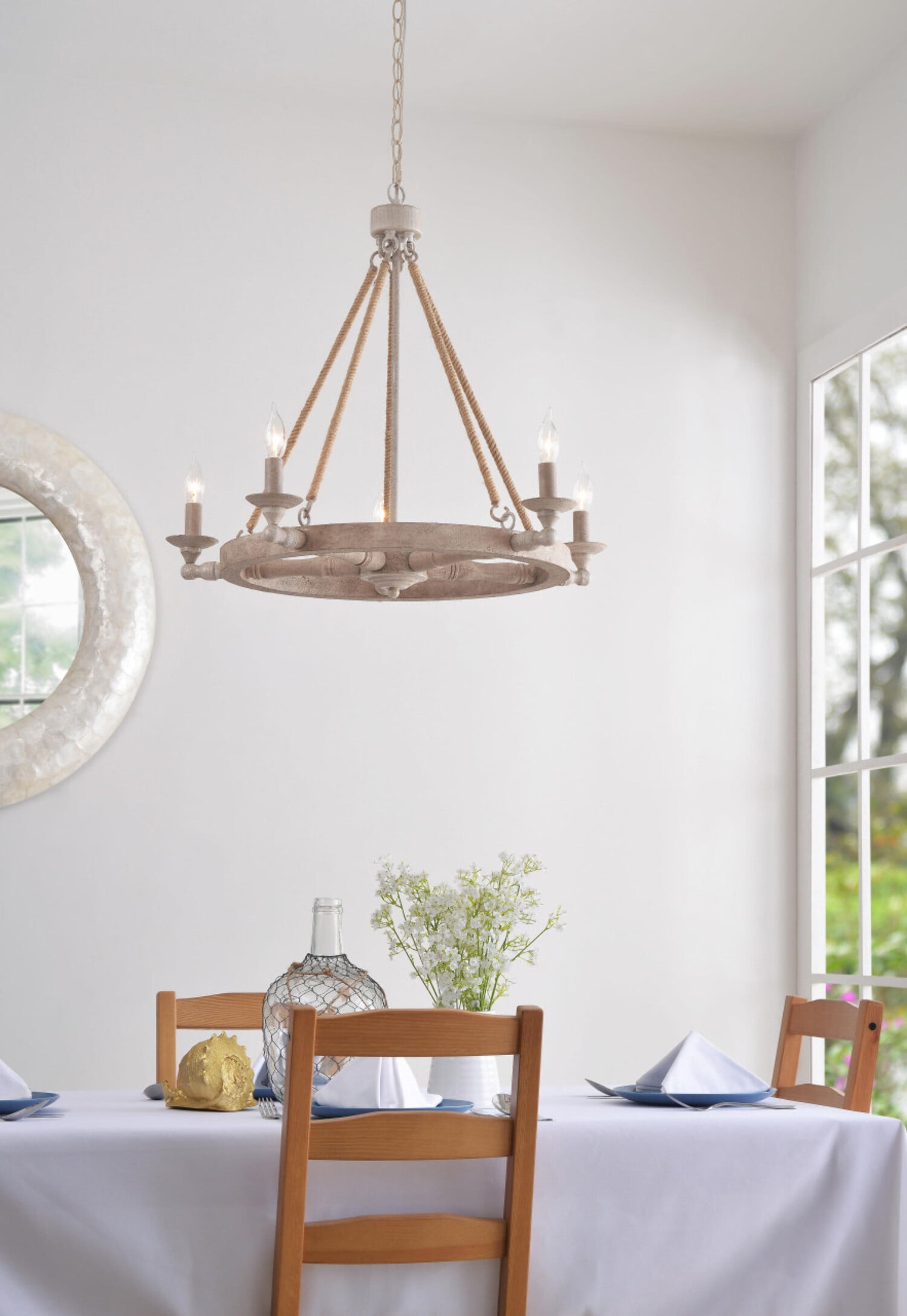 Timone 5 Light Chandelier with White Finish - Walmart.com