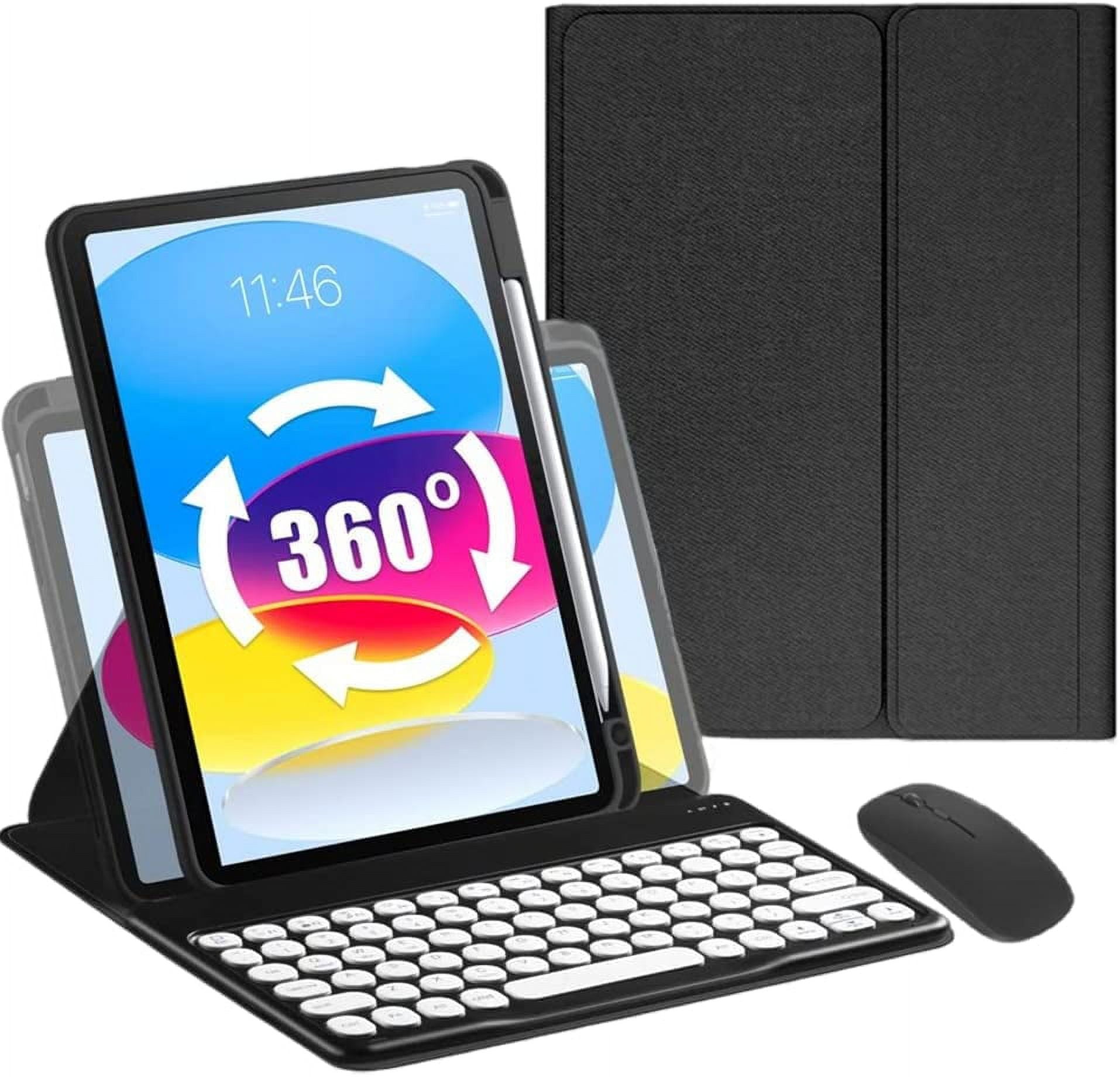 Timoom 360° Rotate iPad 9th/8th /7th Gen Case with Keyboard and Mouse ...