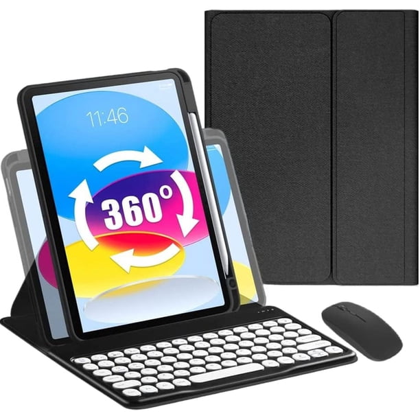 Timoom 360° Rotate iPad 9th/8th /7th Gen Case with Keyboard and Mouse ...