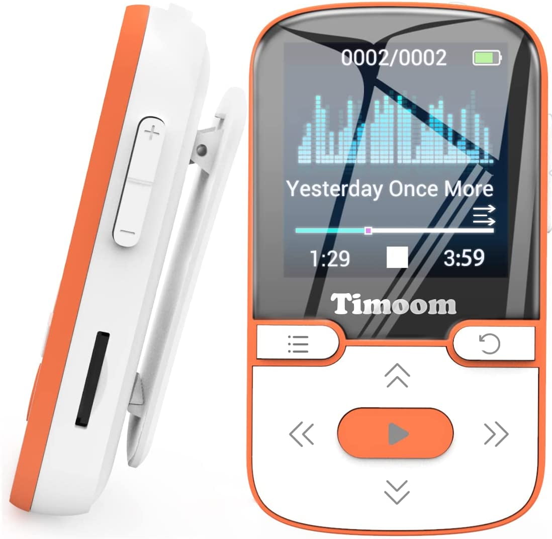 Timoom MP3 Player 32GB Bluetooth 5.0 Clip, HiFi Sound, FM Radio ...