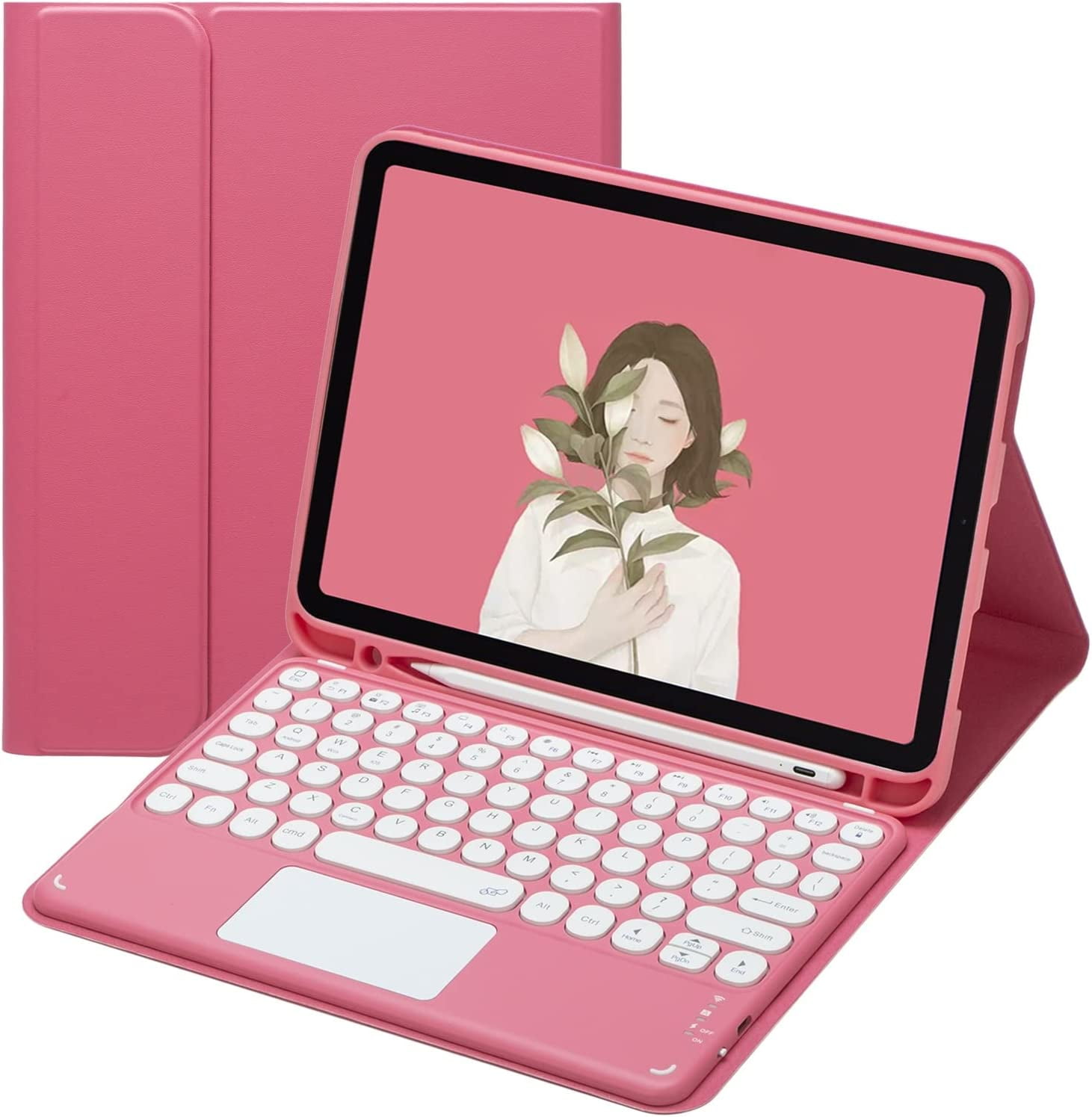 Timoom iPad 10th Generation 2022 Keyboard Case with Touchpad Cute Round ...