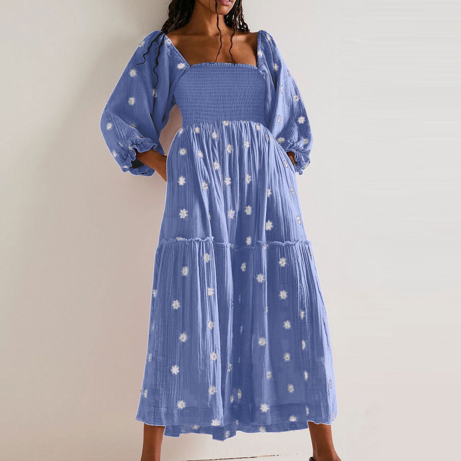 Timoontee Flash Picks Ladies Plus Size Long Sundress Daily Summer Long ...