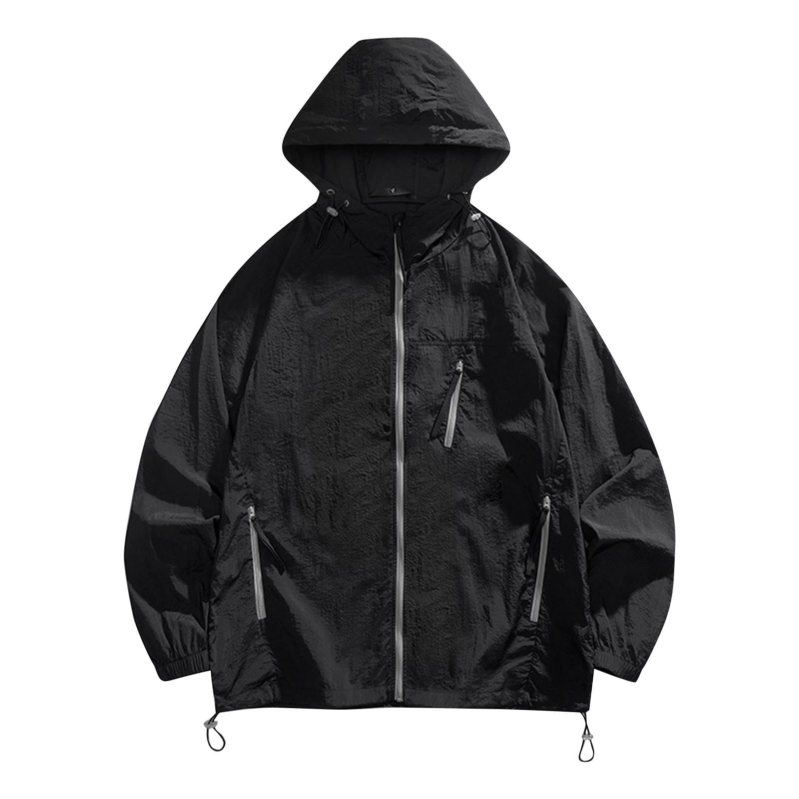 Timoontee Men's Sun Protection Jacket Long Sleeve Full Zip Jacket Coat ...