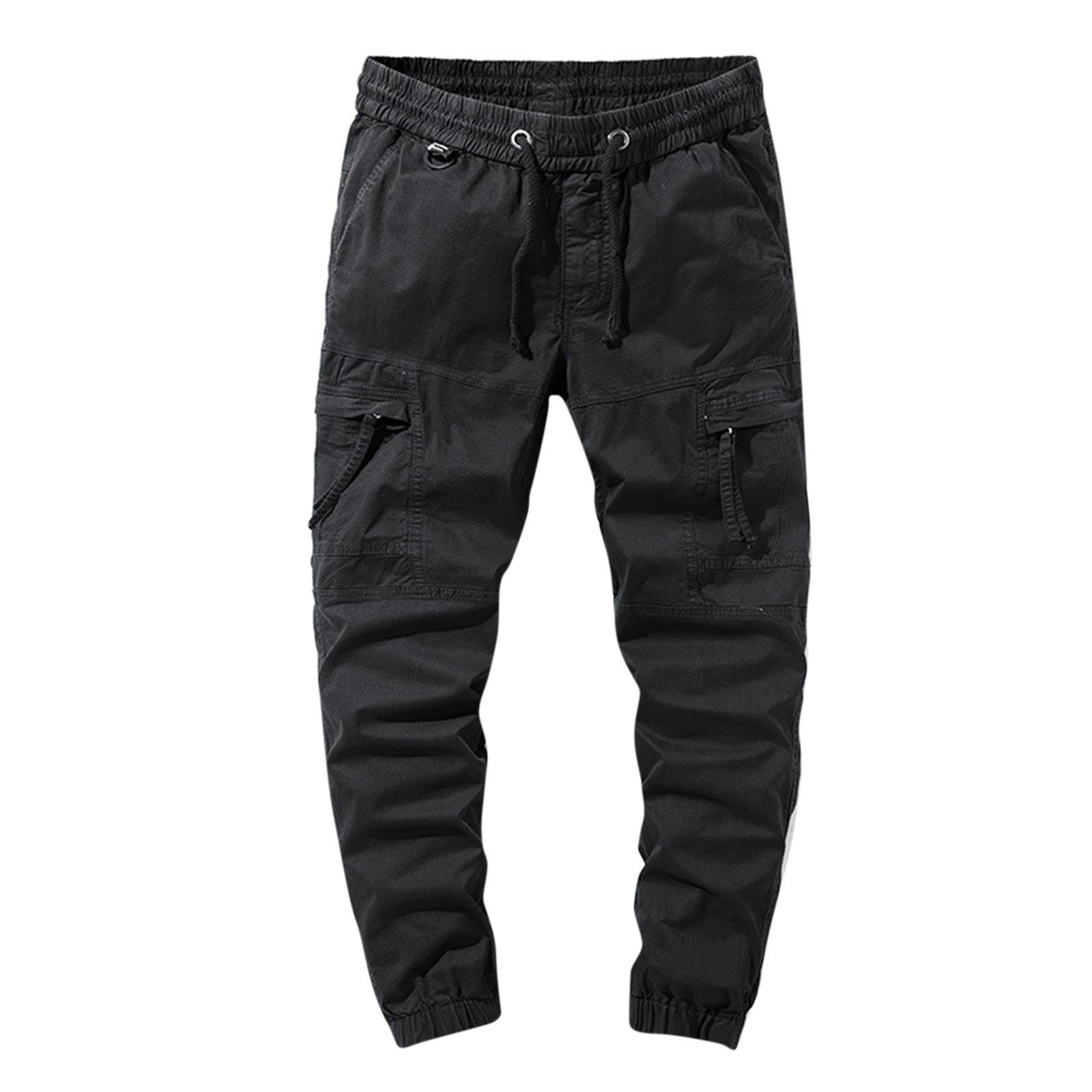 Timoontee Pull On Pants Straight Leg Cargo Pants Sweatpants with Pocket ...