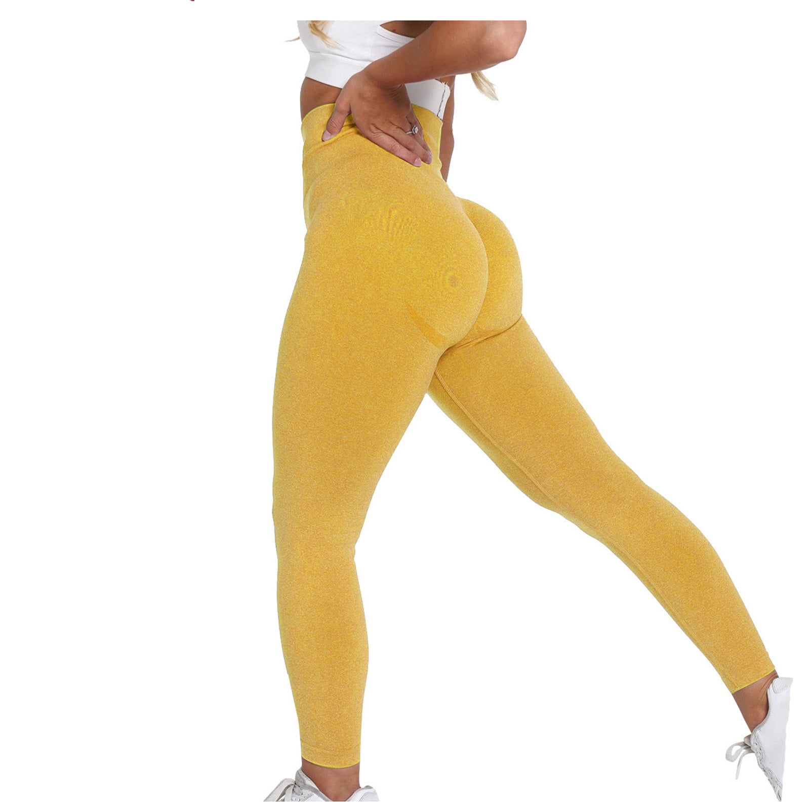 Timoontee Womens High Waist Yoga Pants Scrunch Butt Tummy Control